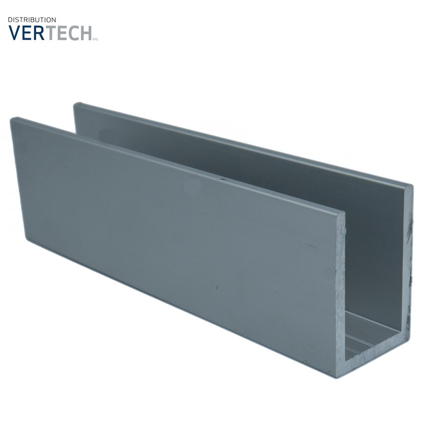 Commercial U-chanel 1''x 1'' x 120'' Satin anodized